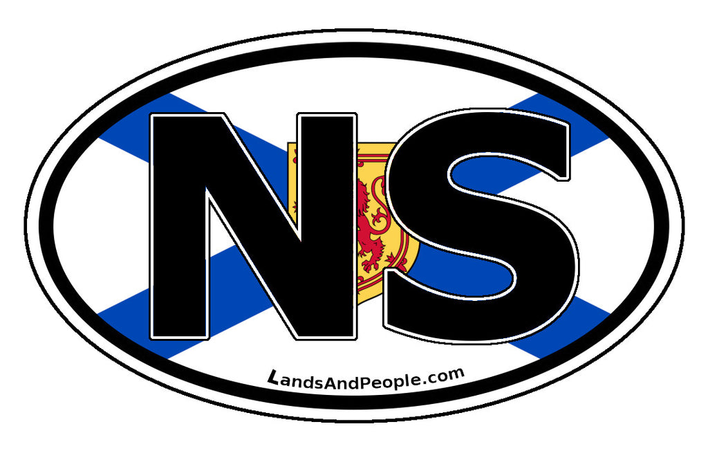 Nova Scotia NS Province Flag Car Bumper Sticker Vinyl Oval – Lands & People